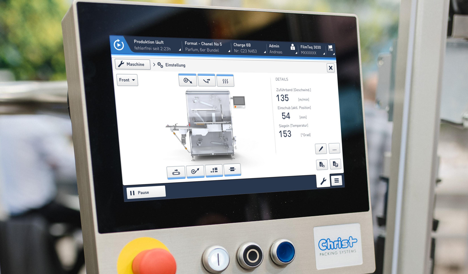 HMI for Oystar packaging machines | CaderaDesign - Industrial Grade UX