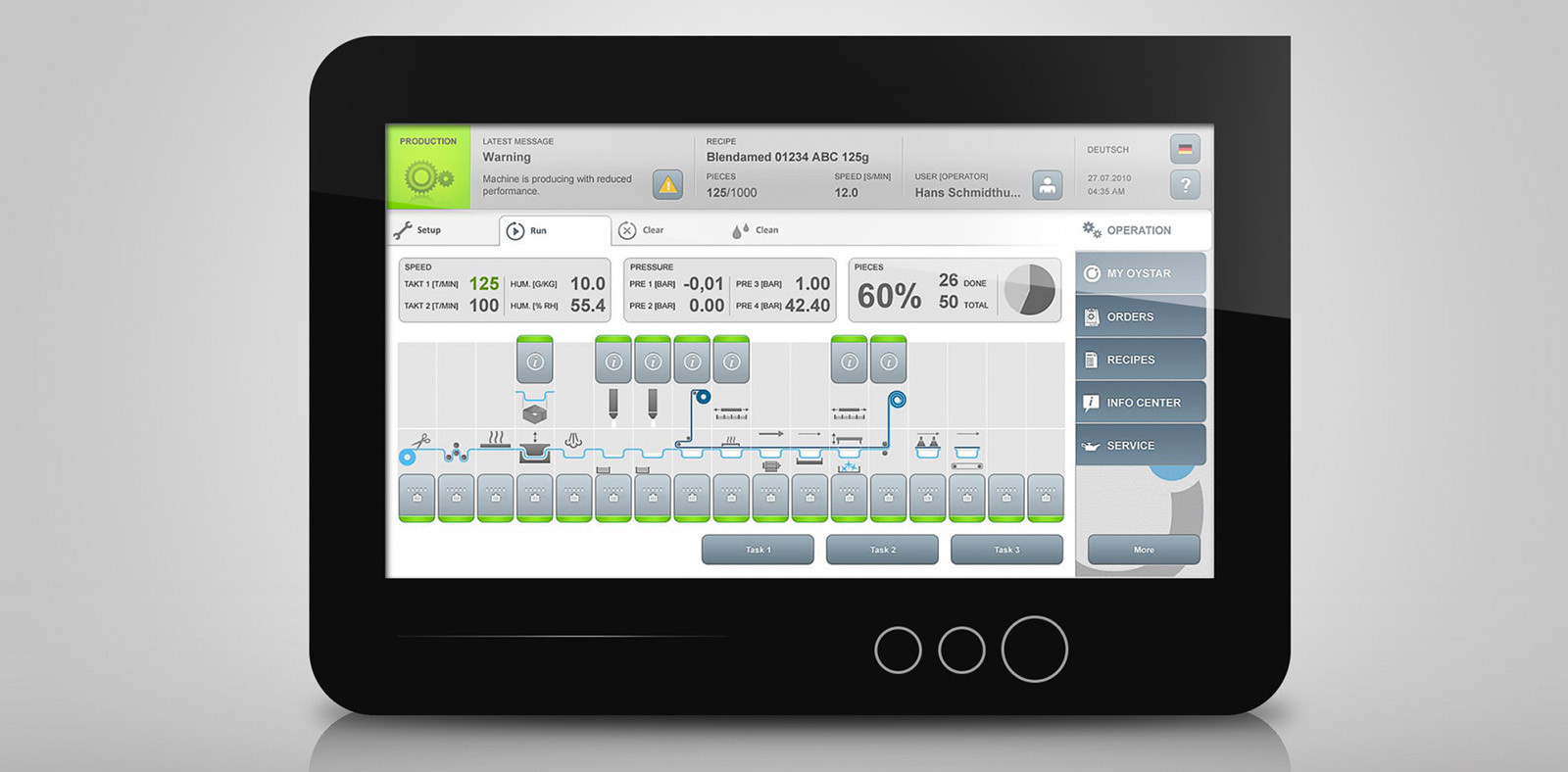 HMI for Oystar packaging machines | CaderaDesign - Industrial Grade UX