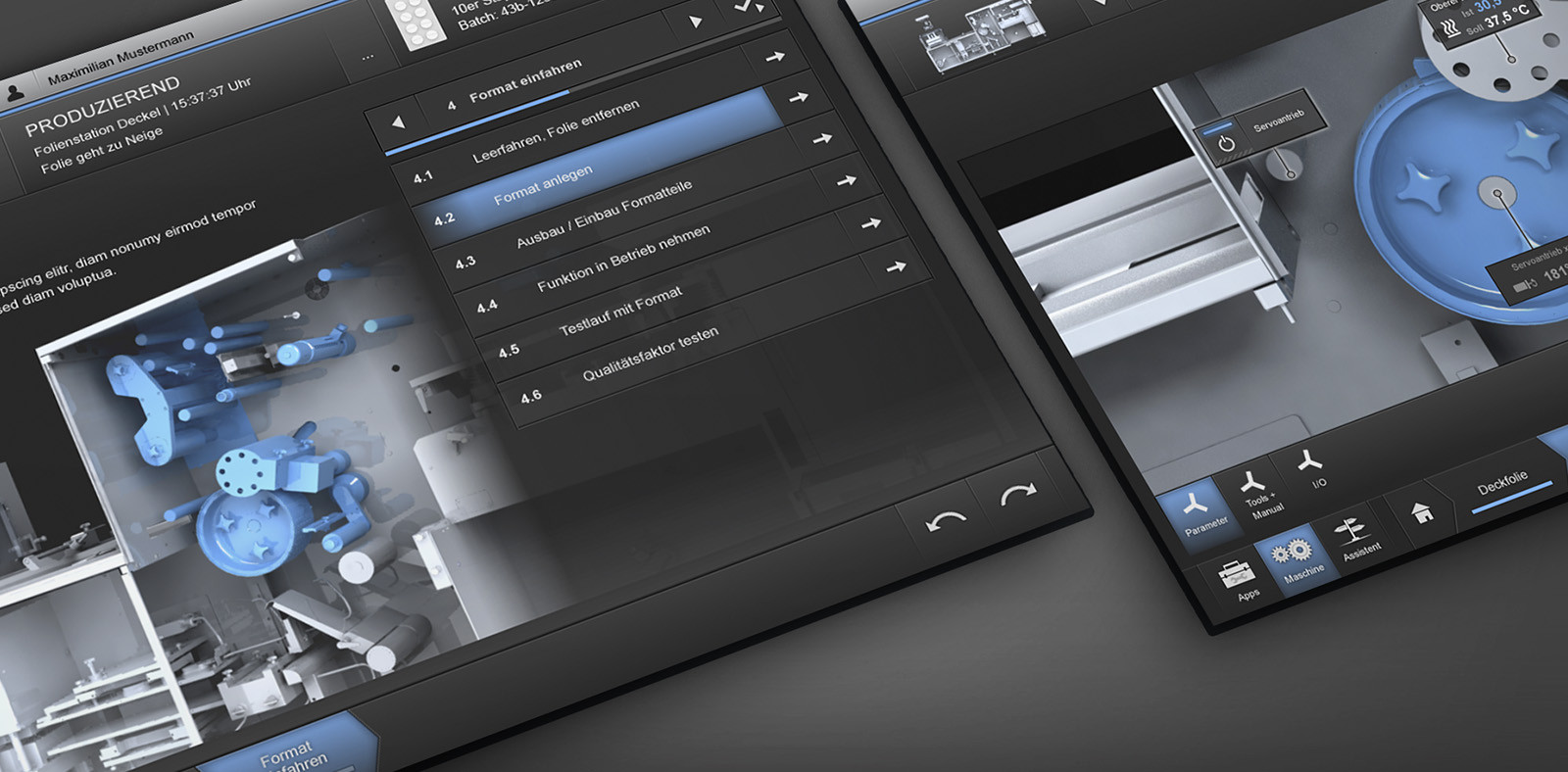 HMI for Uhlmann packaging machines | CaderaDesign - Industrial Grade UX